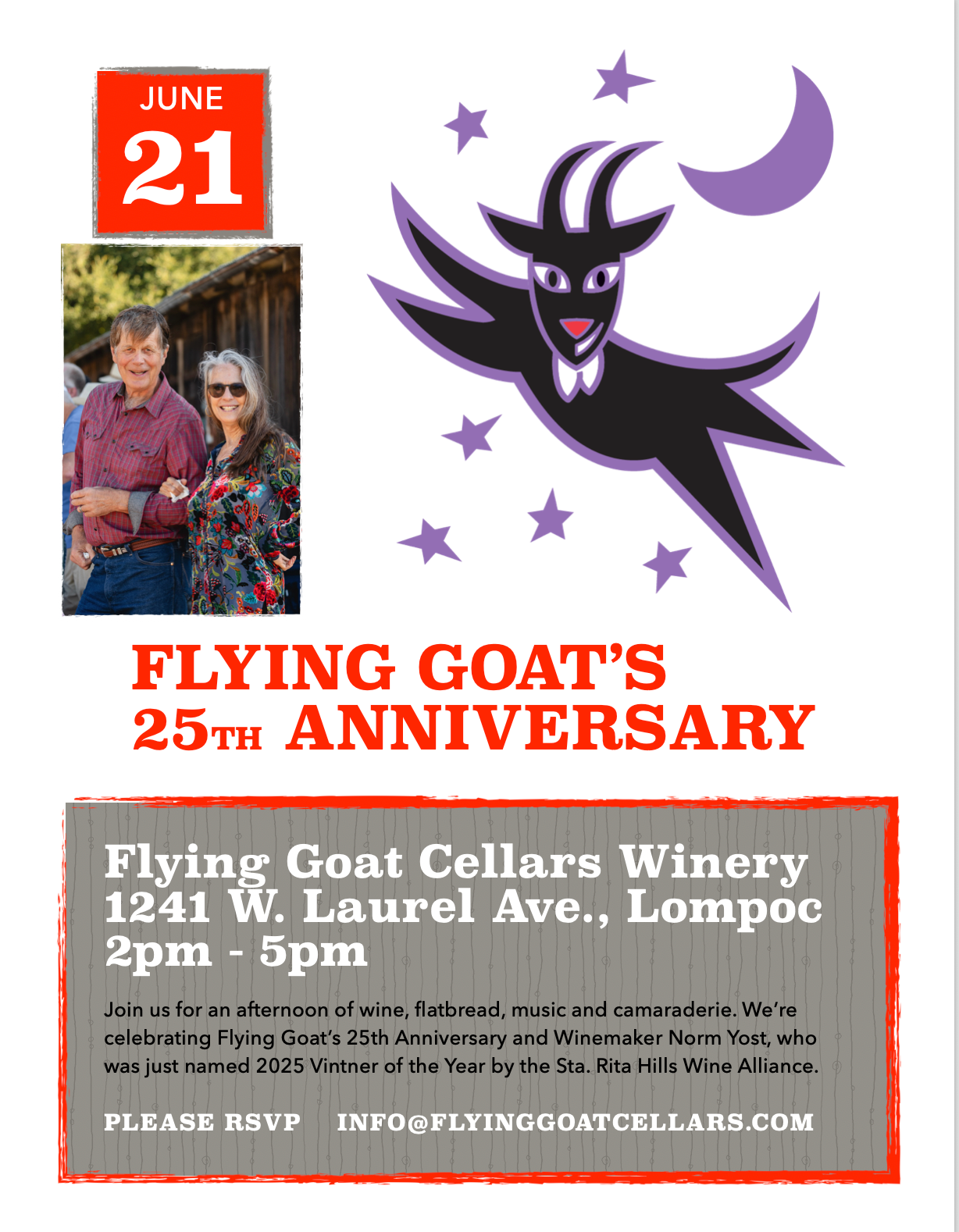 Flying Goat Cellars 25th Anniversary Party